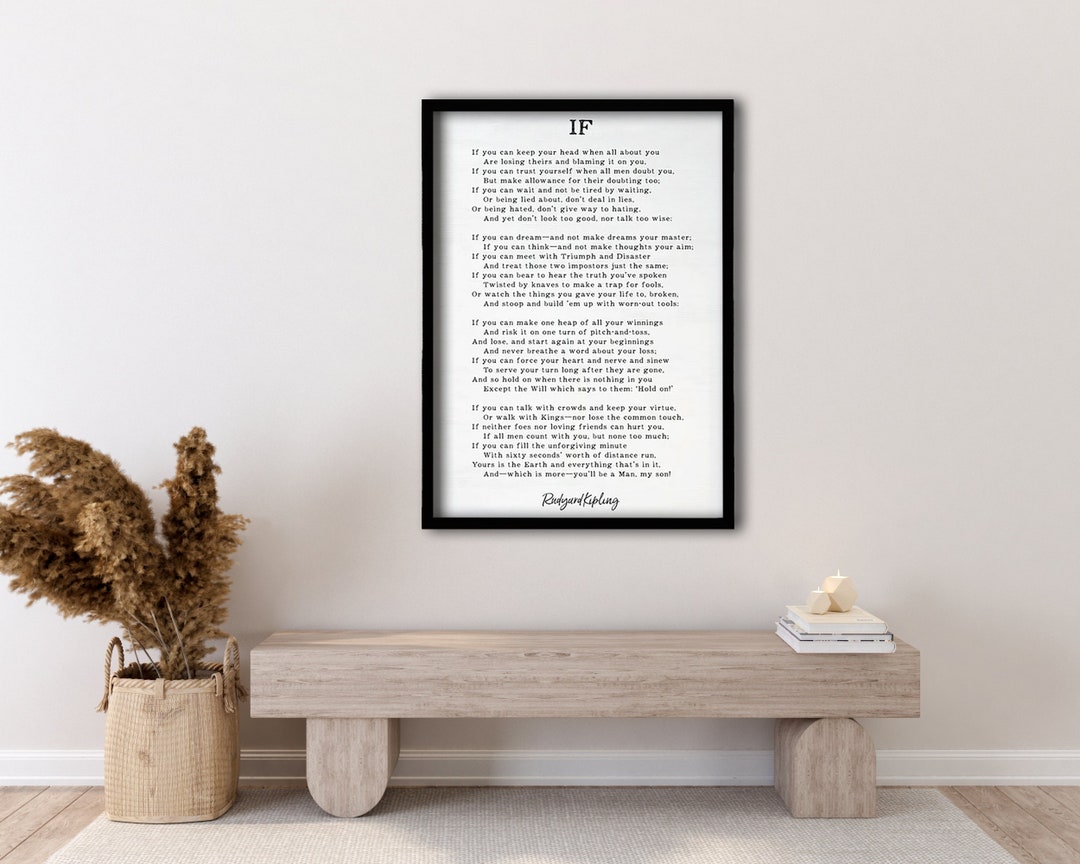 Framed If Poem Canvas | Rudyard Kipling's Poem Graduation Gifts for Son ...