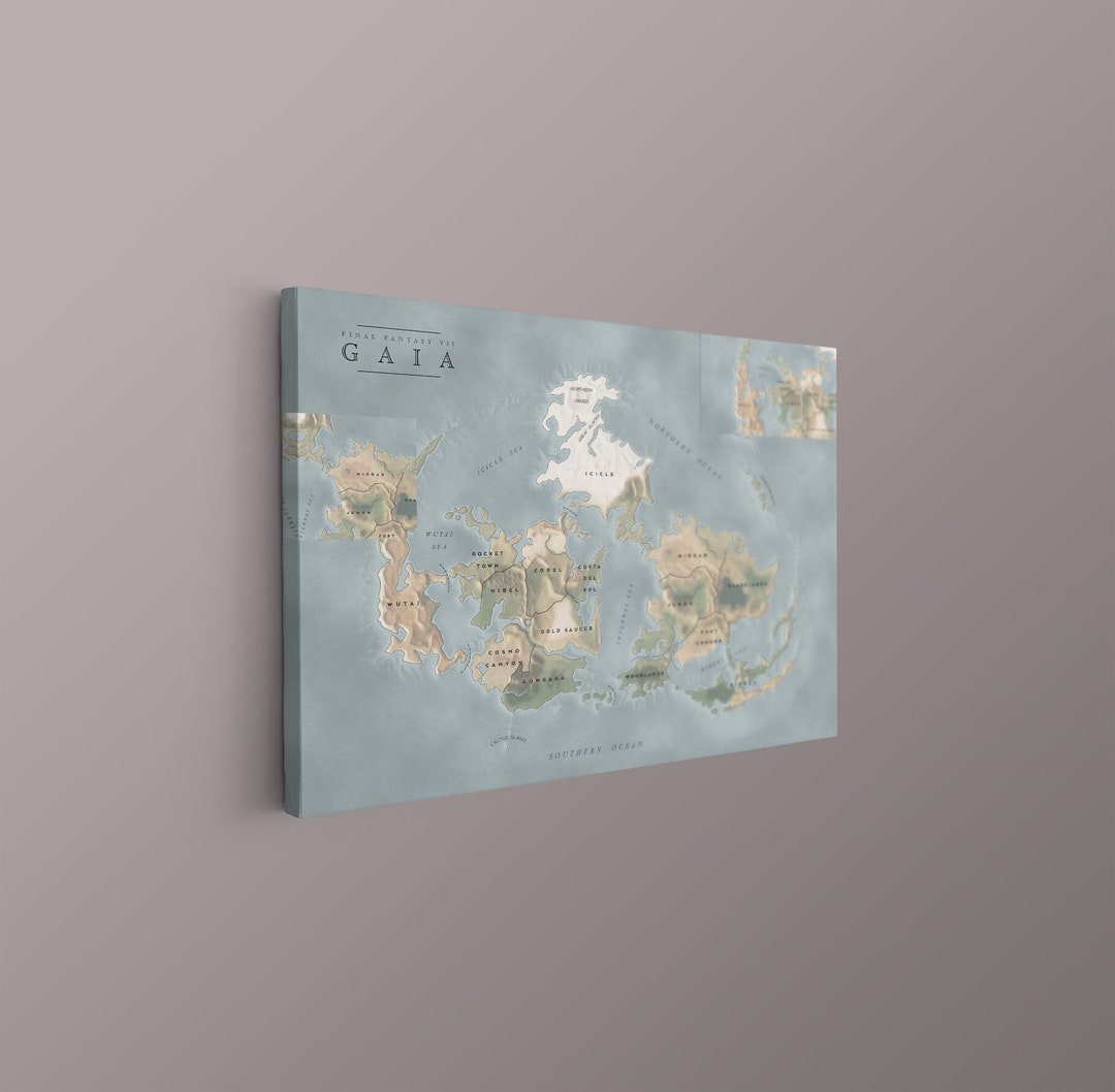 Gaia Map Canvas, Gaia World Map From Final Fantasy VII - Game World Map ...