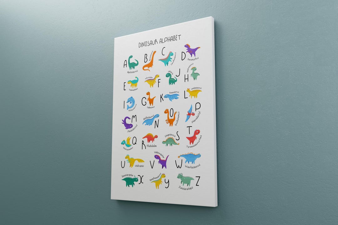 Dino Alphabet Poster for Kids | Dino ABC Wall Art | Educational Nursery ...