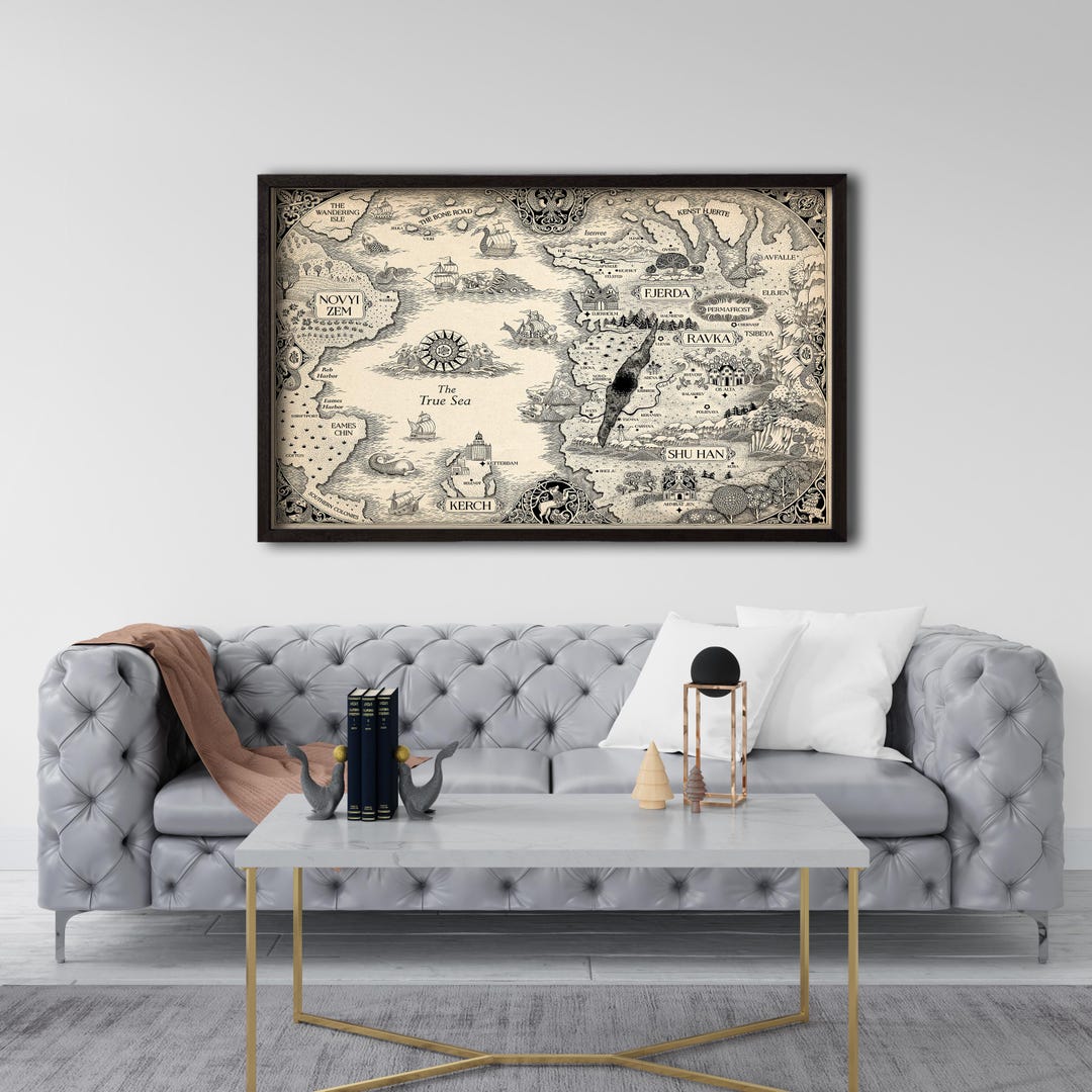 Framed the Grishaverse Map, Grisha Trilogy Map, Shadow and Bone, Six of ...