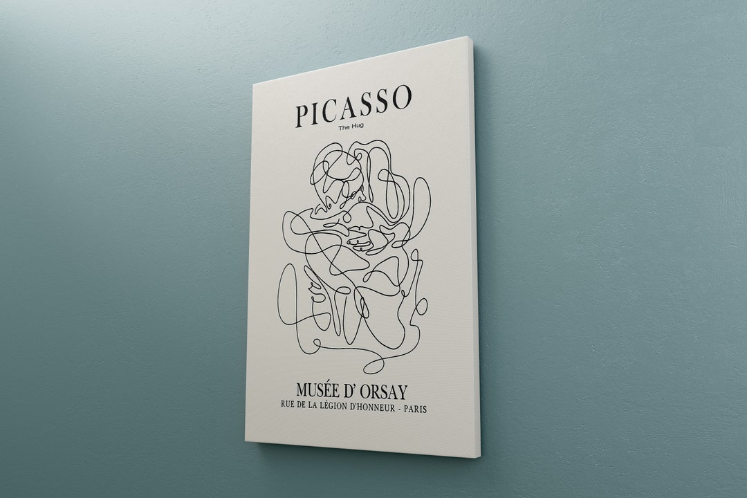 The Hug Canvas Poster, Pablo Picasso Abstract Line Art Print, Mid ...