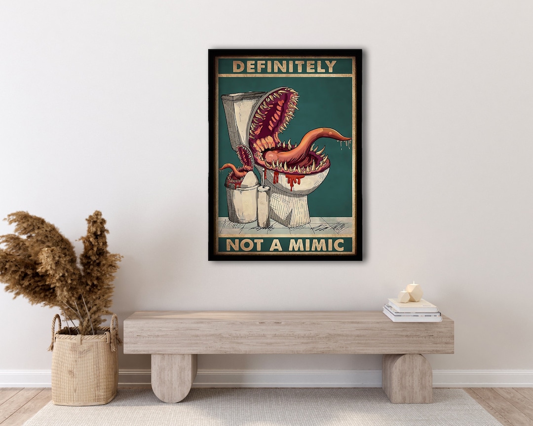 Framed Definitely Not A Mimic Canvas Poster, Wall Art Poster, DND ...