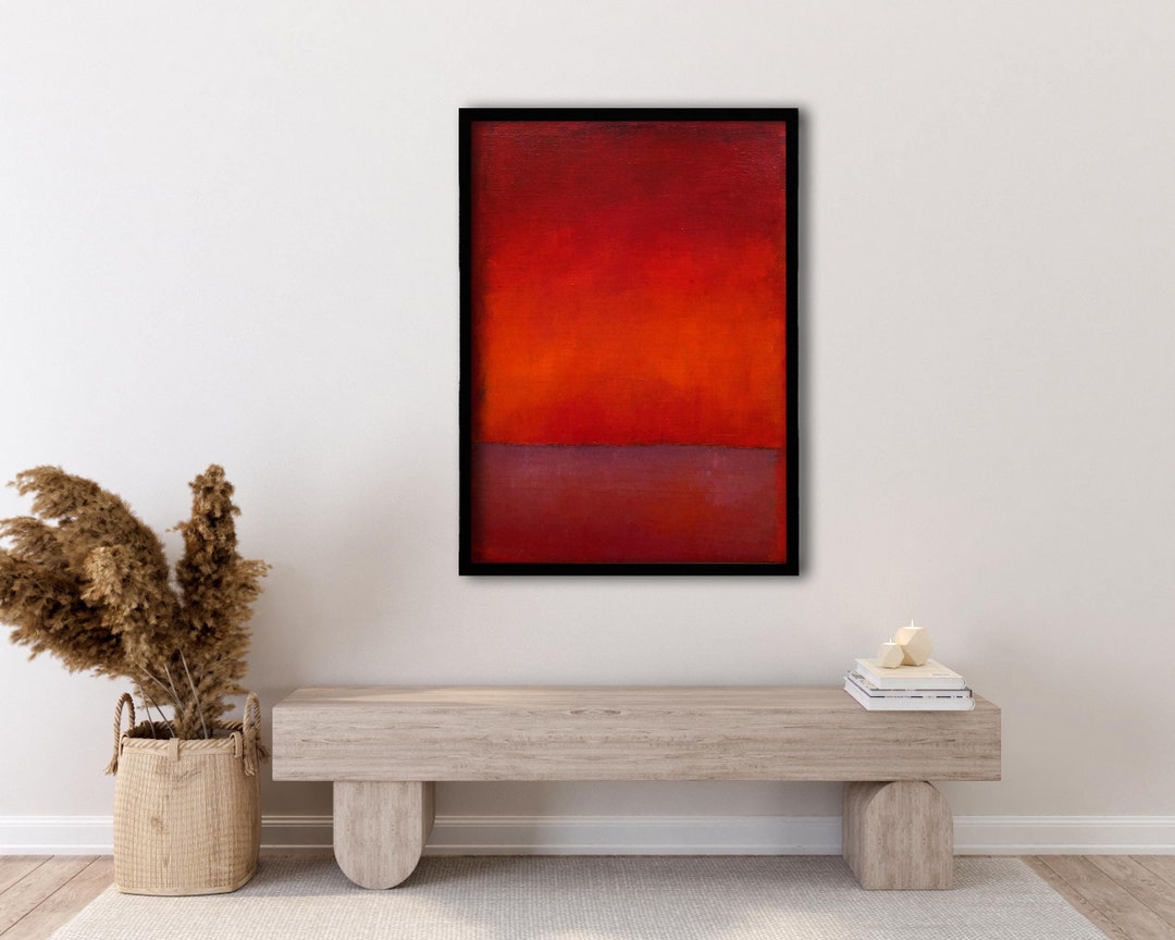 Framed Mark Rothko Red Canvas Wall Art, Mark Rothko Production, Modern ...