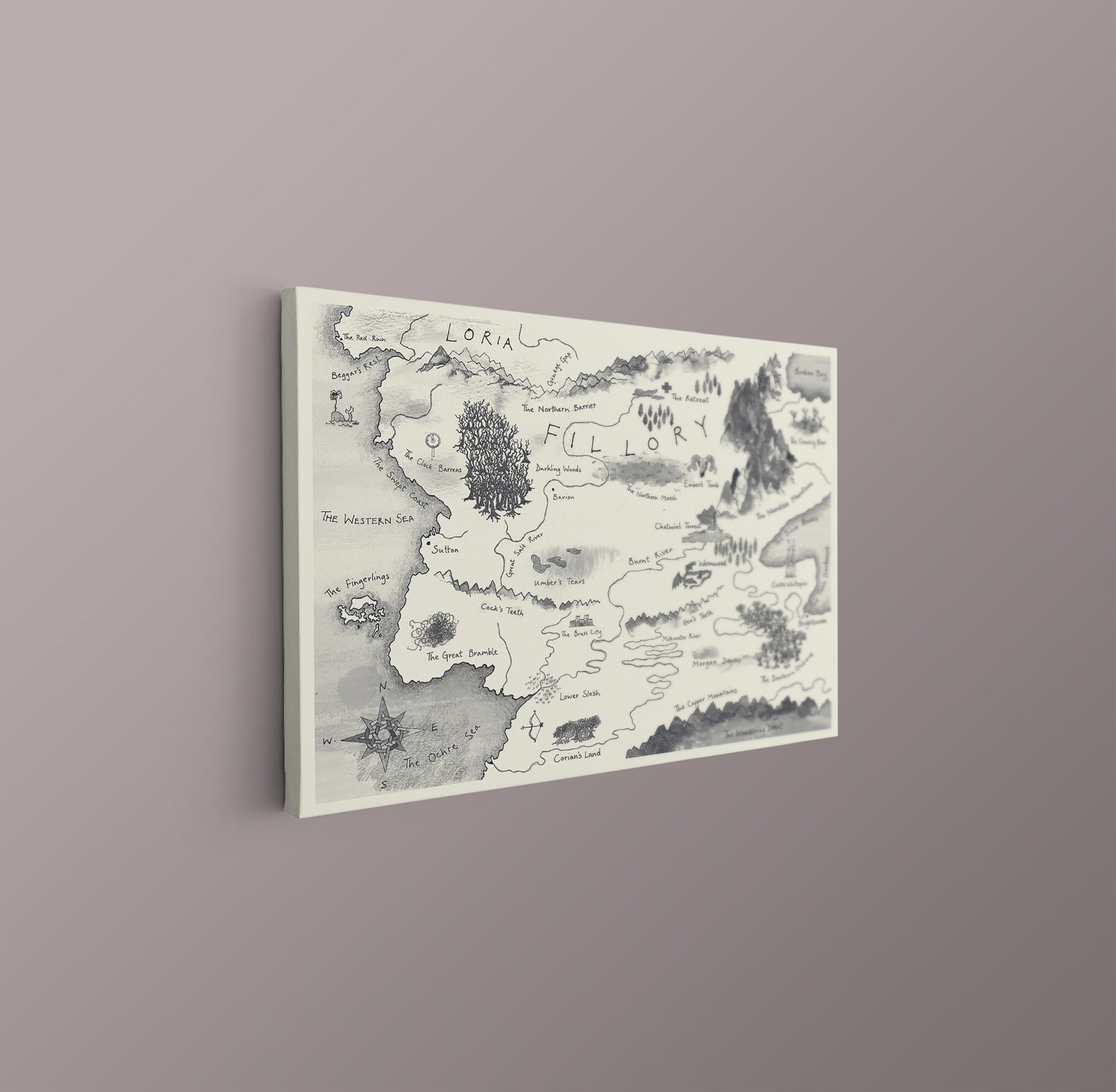 The Magicians Map Canvas Poster ,map of Fillory, Quentin Coldwater Map ...