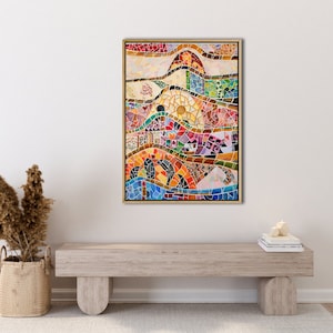 Barcelona Mosaic Canvas, Antoni Gaudi, Abstract Print, Abstract Canvas ...