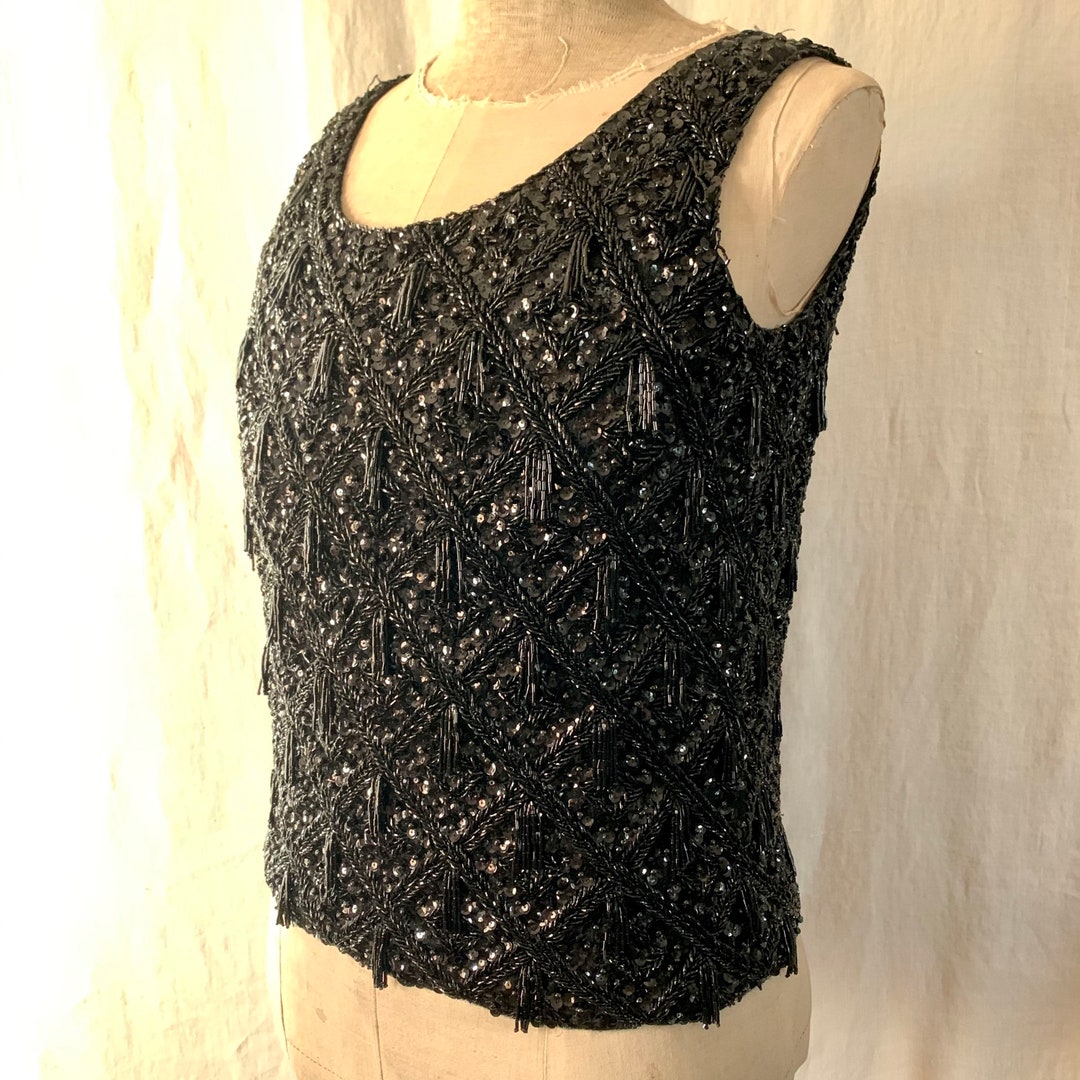 Vintage Beaded Top: 1950s Bonnie Original Hong Kong Cocktail Glamour - Etsy