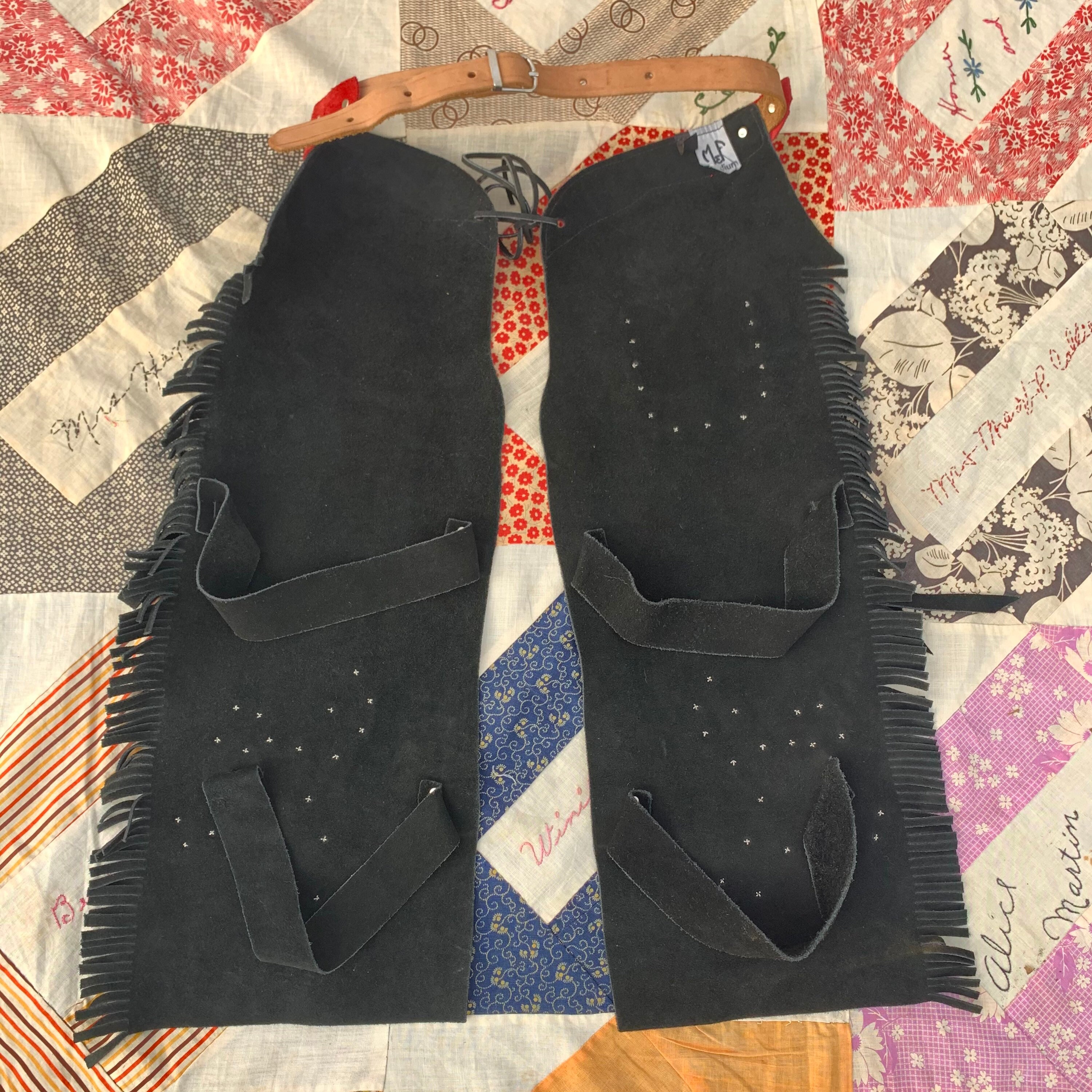 Vintage Kids Cowpoke Studded Suede Chaps/unisex Size Medium - Etsy