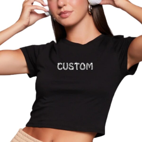 Rhinestone Crop Top - Etsy