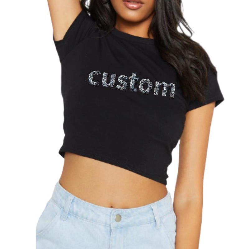 Rhinestone Crop Top - Etsy