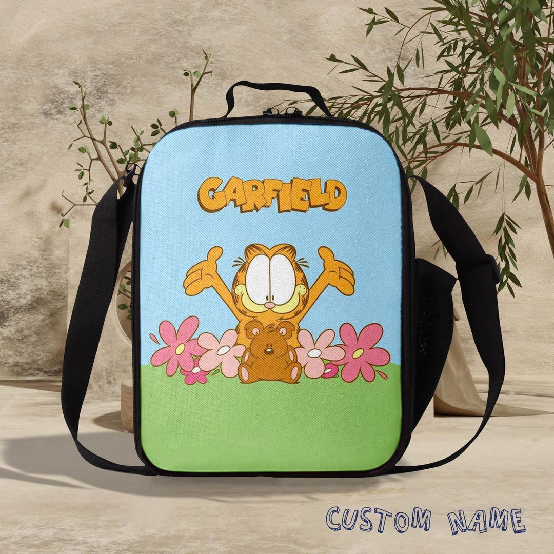 Garfield Cat Lunch Bag, Garfield Lunch Bag, Custom Food Bag, Picnic ...