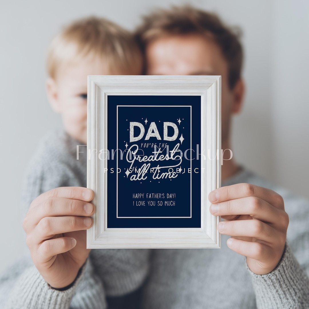 DIN A Father Son Frame Mockup, Poster Mockup With Person, Family Frame ...