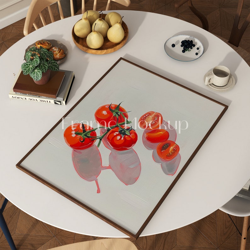 DIN A Vertical Frame Photoshop Mockup for Art Display, Dinning Table ...