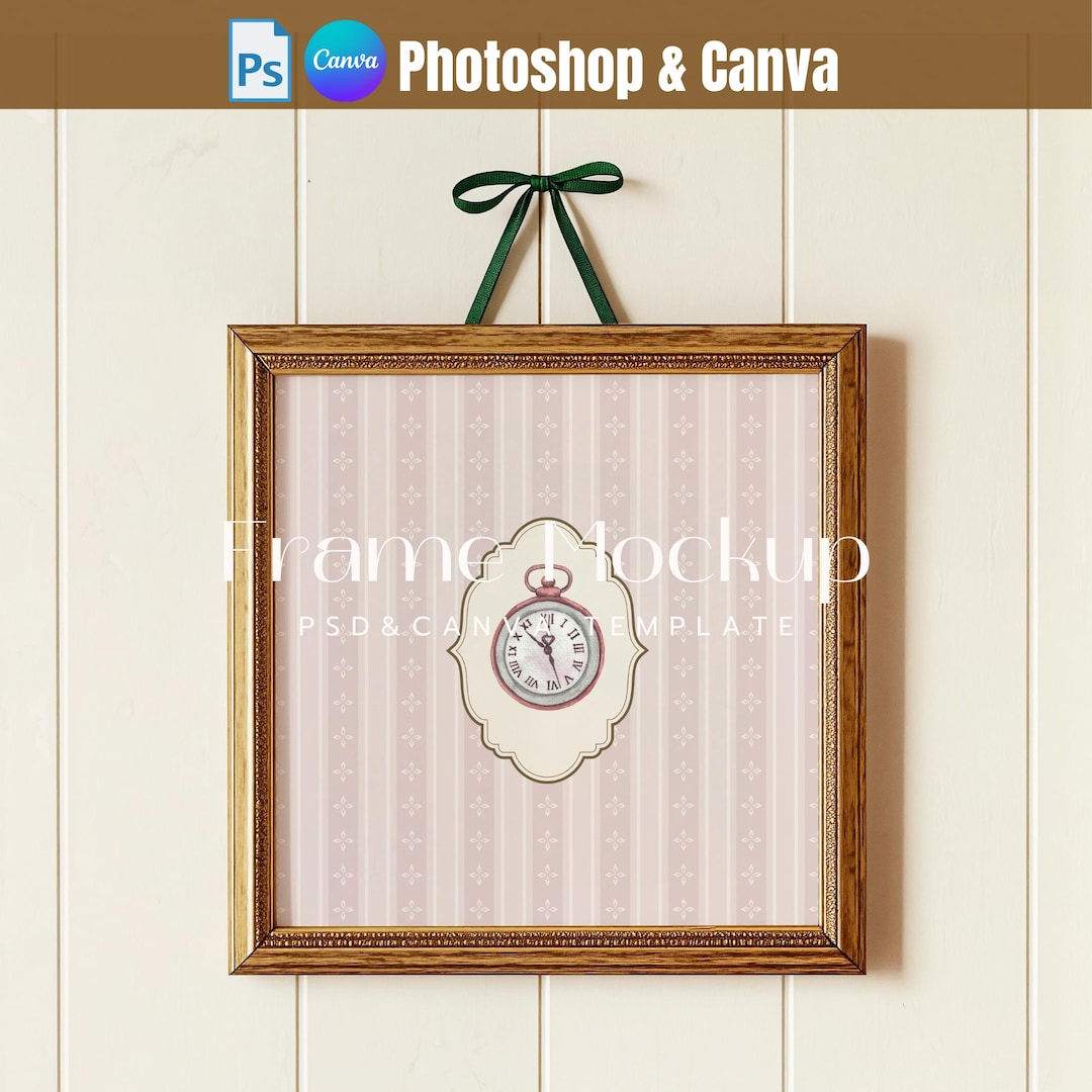 Gold Baroque Square Frame Mockup, Vintage Style (PSD & Canva) - Etsy