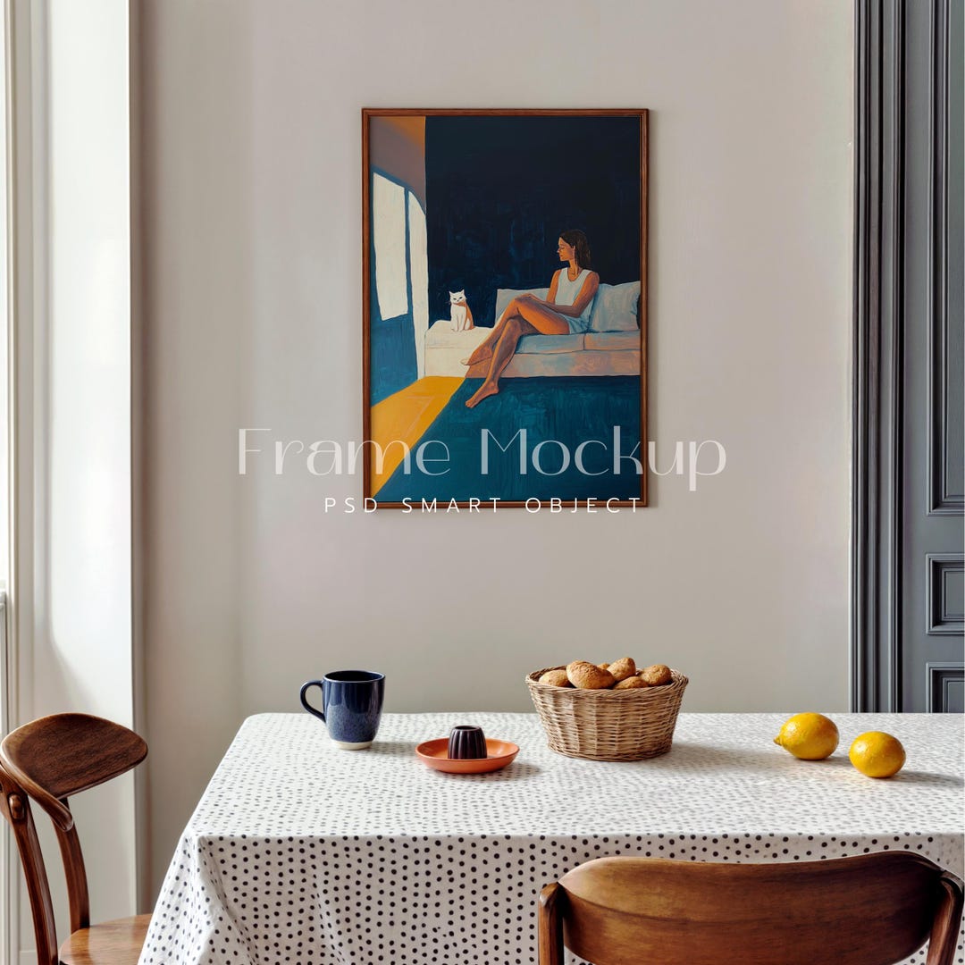 DIN A Wood Frame Mockup, Dining Room Interior, PSD Template - Etsy