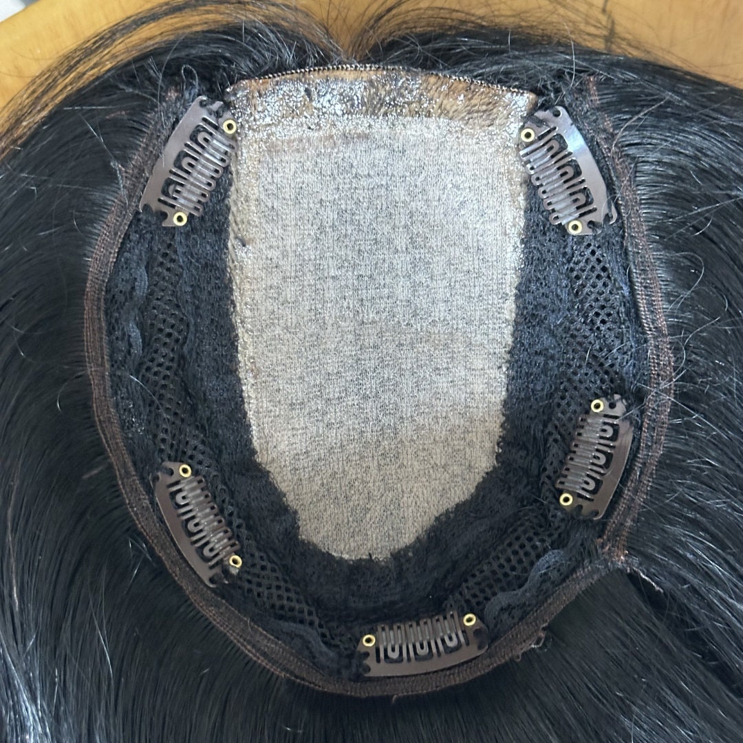 4x5.5" Premium Silk Base | Natural Black | Human Hair Topper ...
