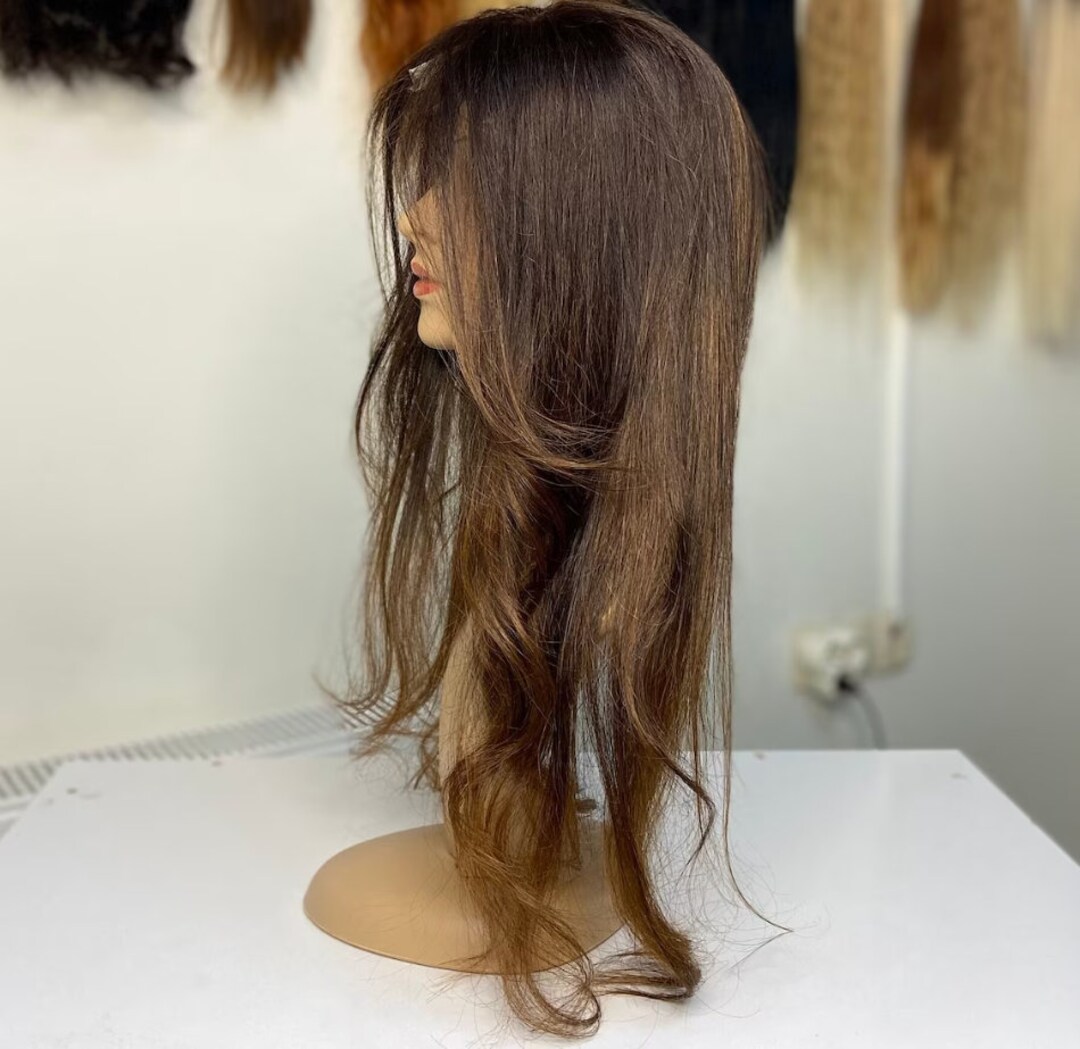 6x6" Caramel Balayage Lace Base Topper | Human Hair Topper | Realistic ...