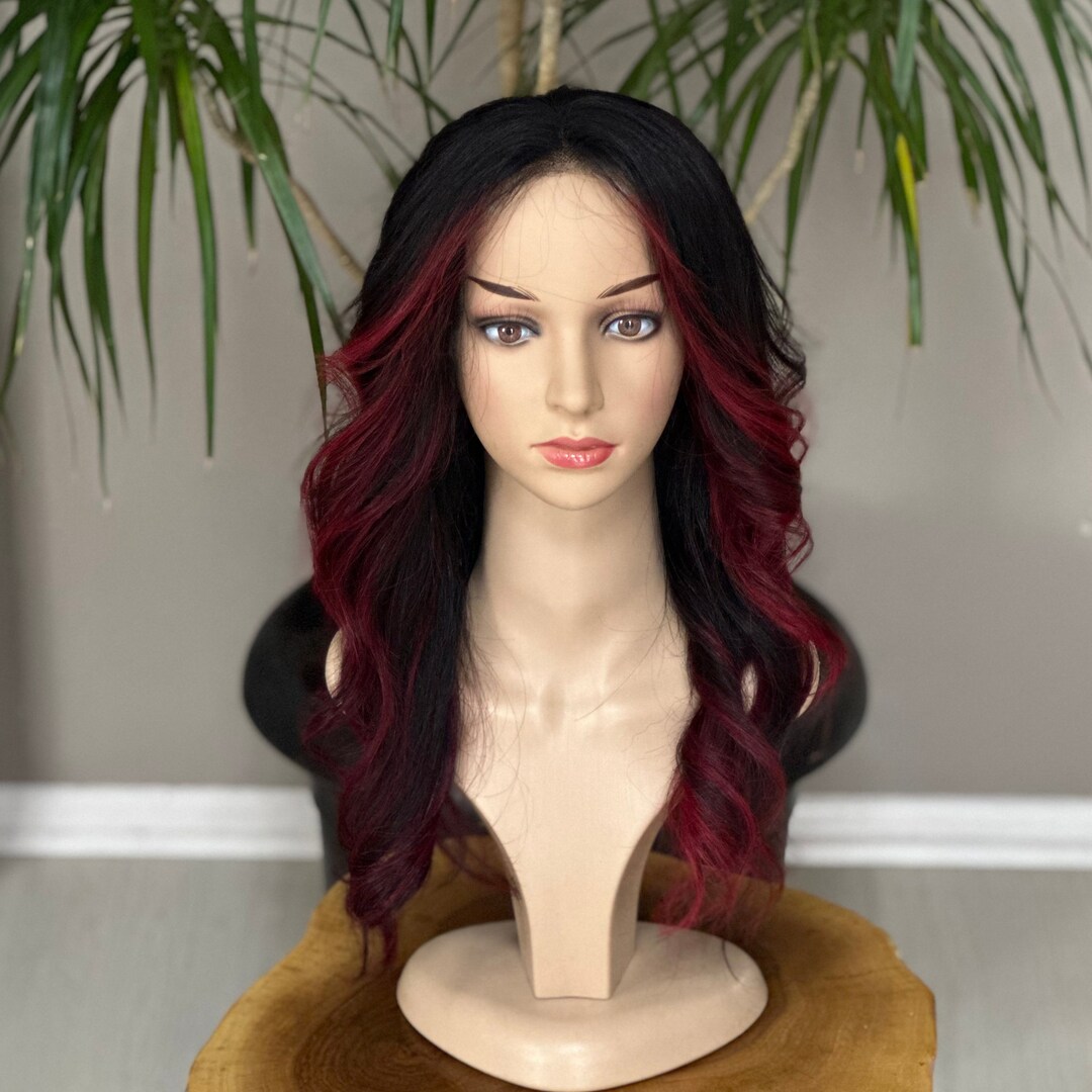 6x6" Luxury Lace Base Topper Red Highlights | Premium Human Hair ...