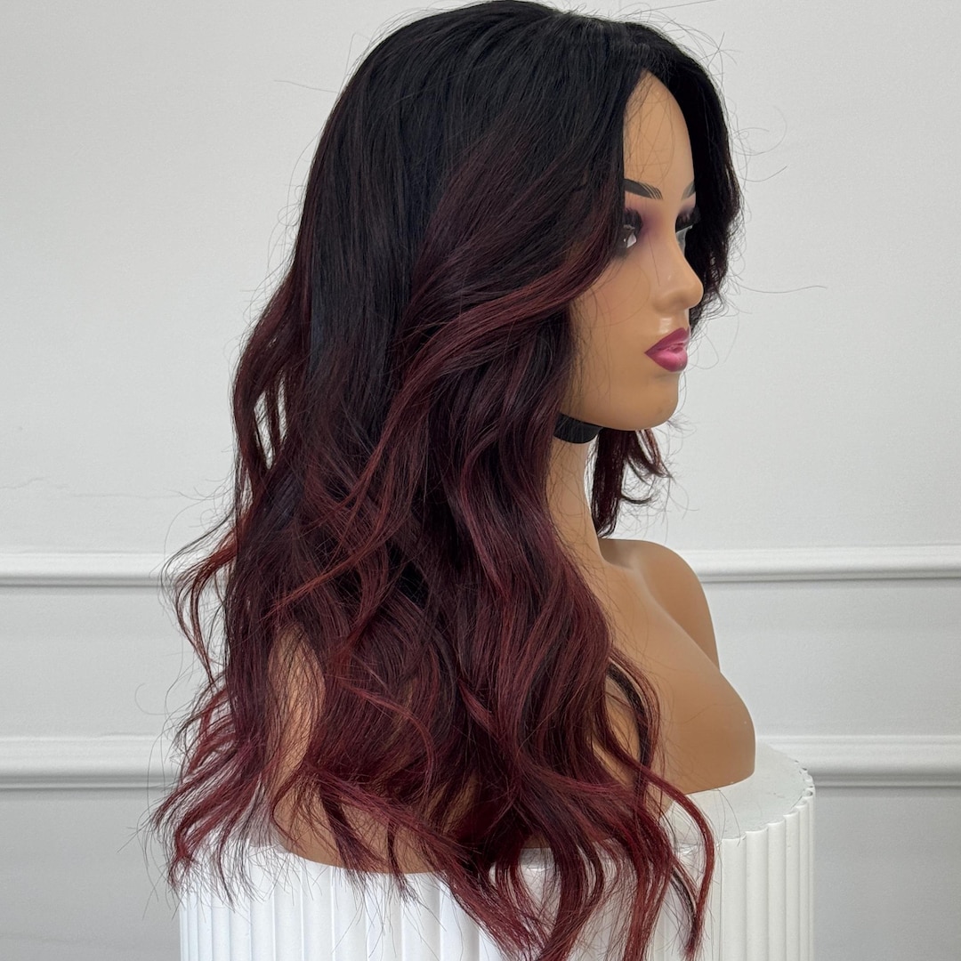 Luxury Human Hair Wig, Black Cherry Wig, Silk Base Wigs,real Human Hair Wigs, Custom Wigs ...