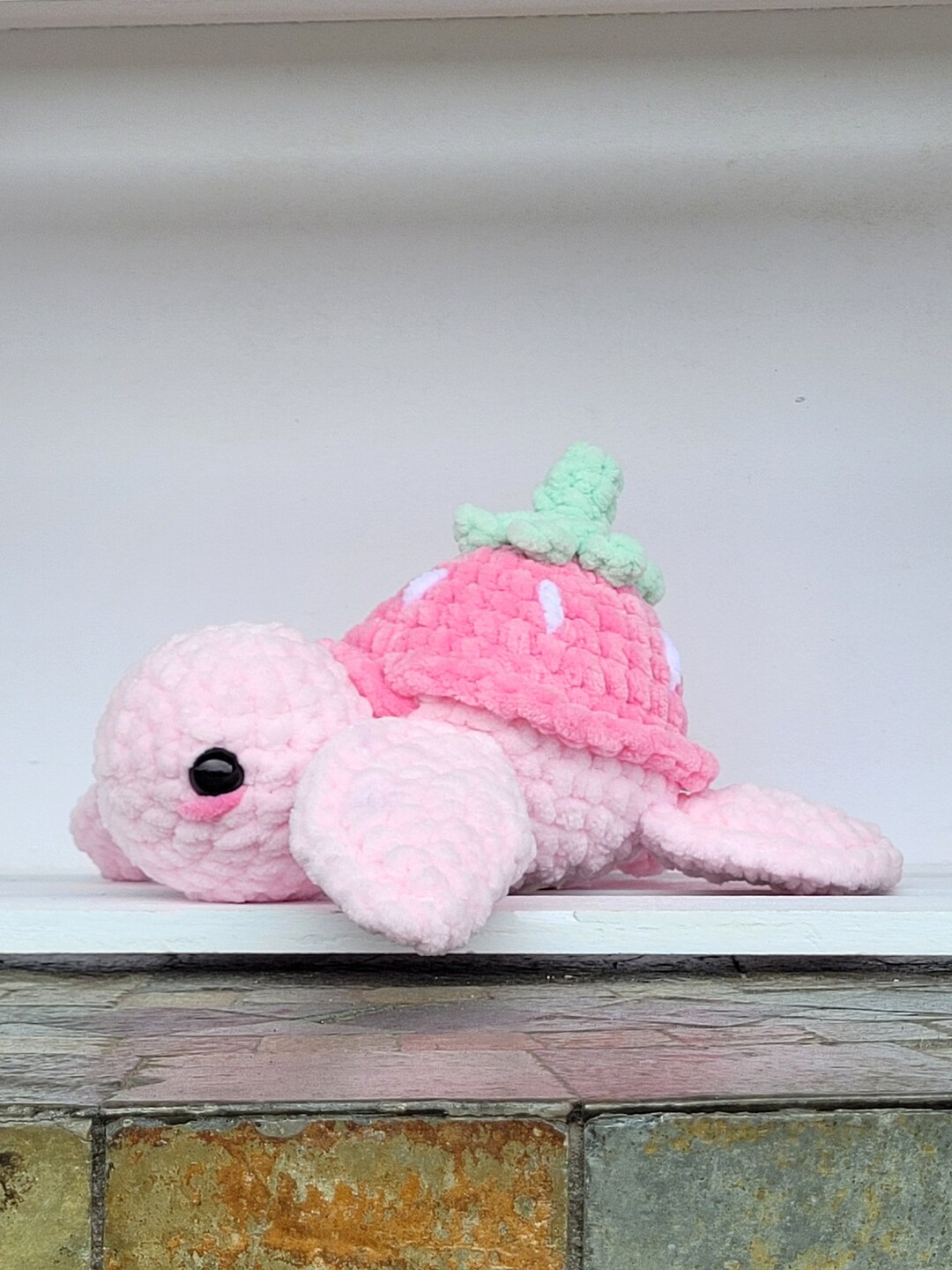 Crochet Strawberry Turtle Amigurumi Plushie Stuffed Animal - Etsy