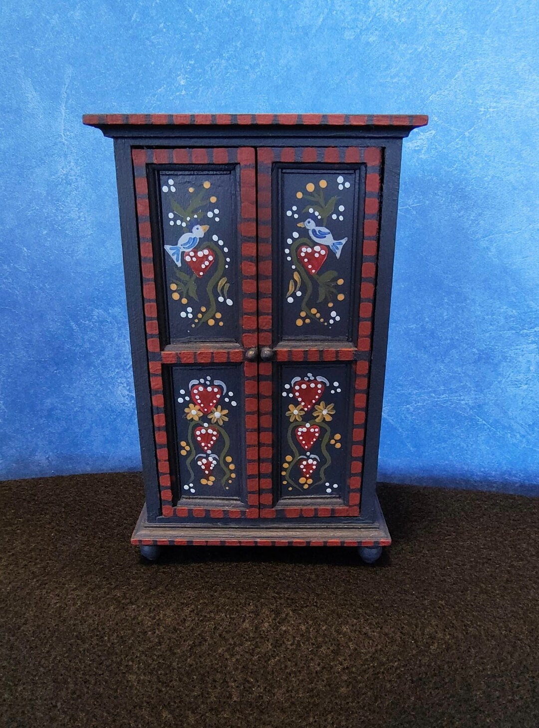 Miniature Armoire | Pennsylvania Dutch | Hand Painted Doll House ...
