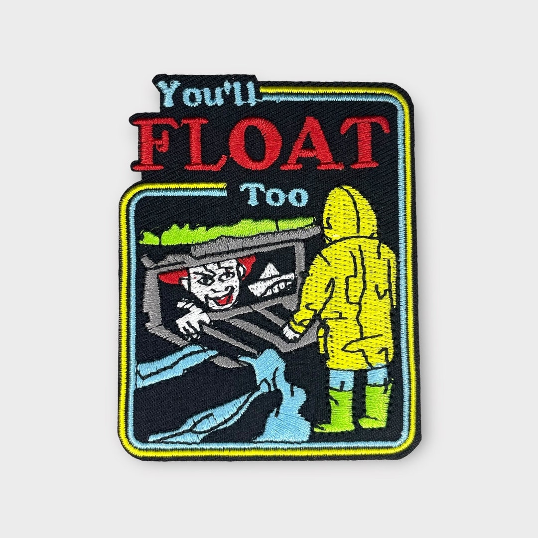 Youll Float Too Pennywise IT Movie DIY Embroidered Iron on Patch for Clothes Horror Movie, Movie ...