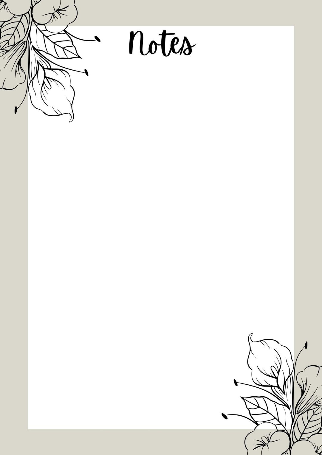 Stationary Note Paper Printable, Note Printable, Stationary Paper, Note ...