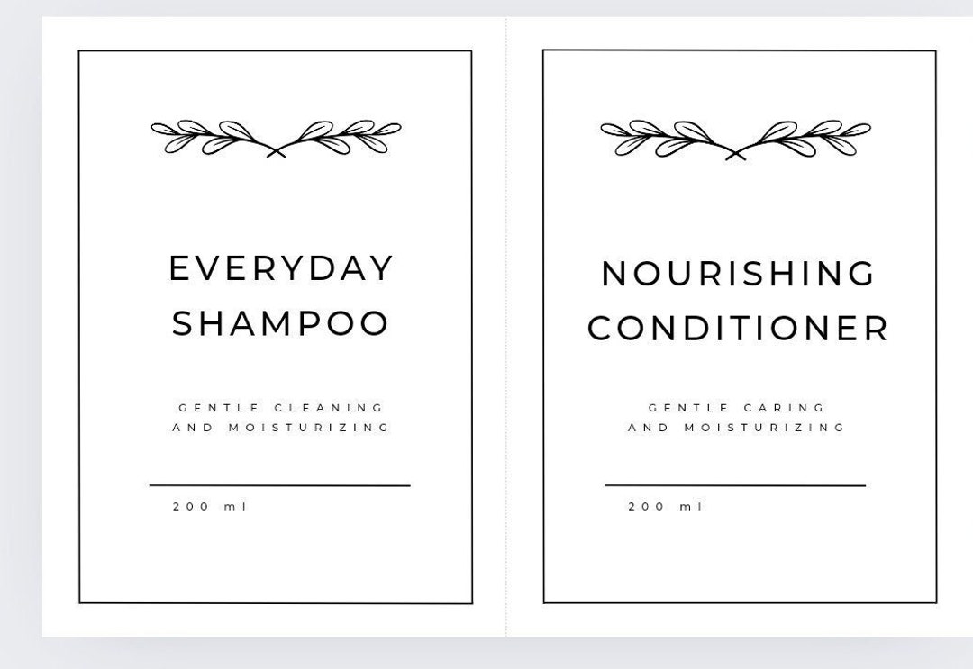 Shampoo and Conditioner Labels , Organization, Home Decor digital ...