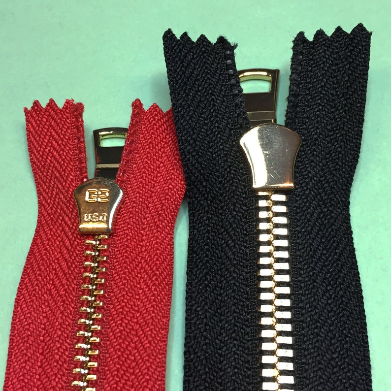 LUXURY ZIPPERS - #5 Gold/black 9 Inch Zipper, #3 Gold/red 8 Inch Zipper ...