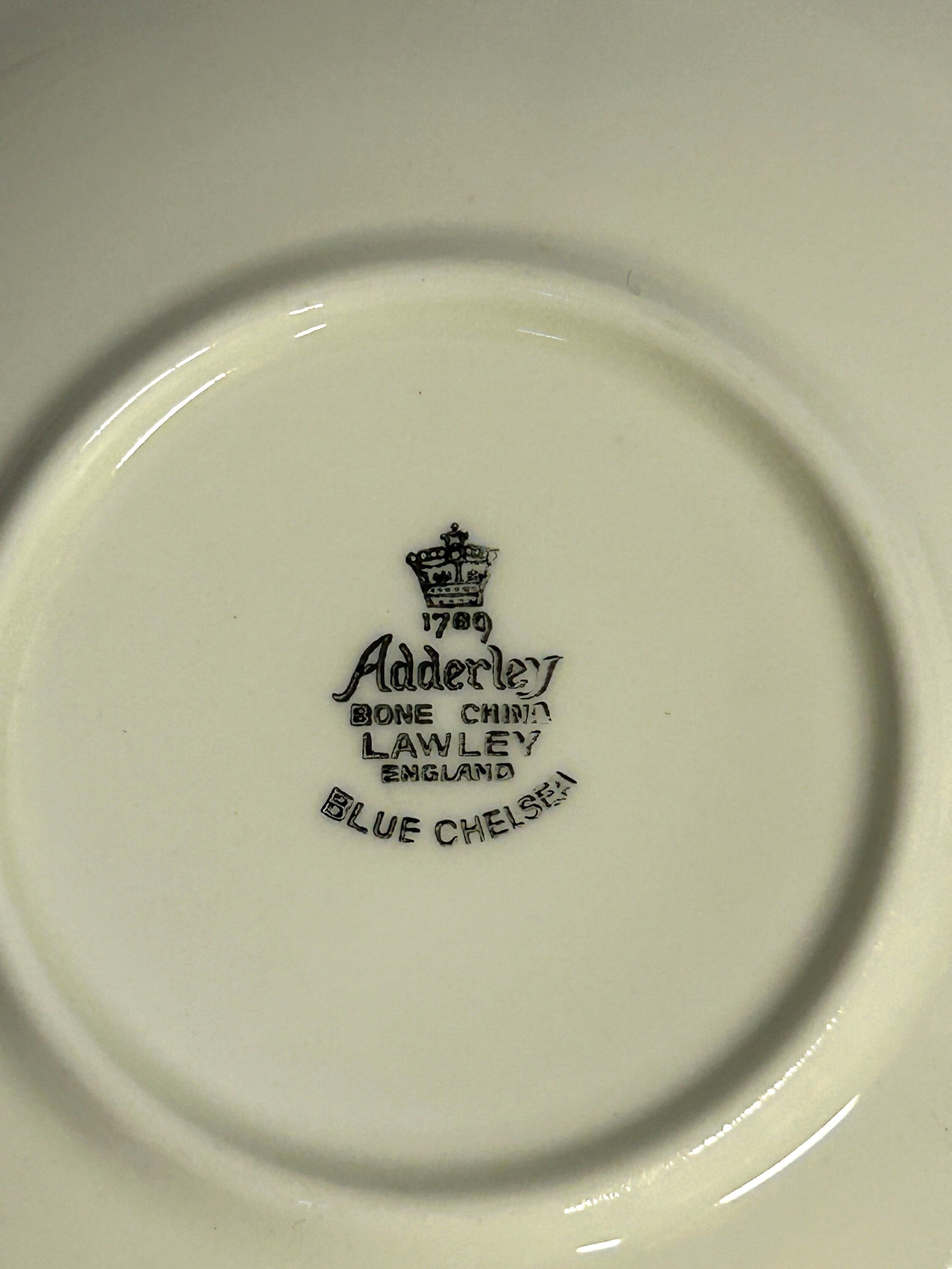 ADDERLEY BONE CHINA, Blue Chelsea Design, Smooth Embossed, Raised ...