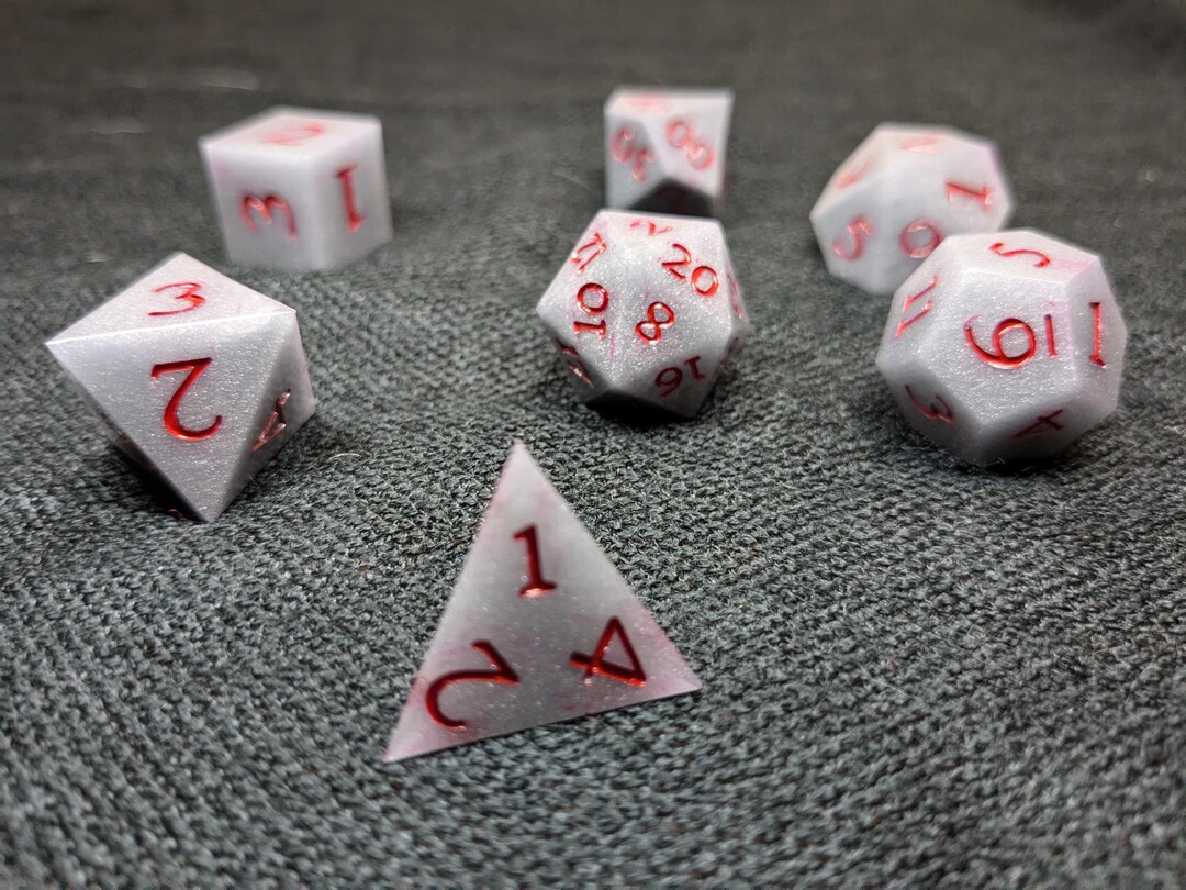 Metallic Silver Dice Set for Dungeons and Dragons DND - Etsy