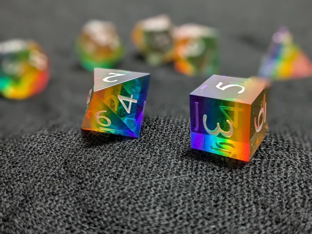 Glow-in-the-dark Rainbow Dice Set for Dungeons and Dragons (DND) - Etsy