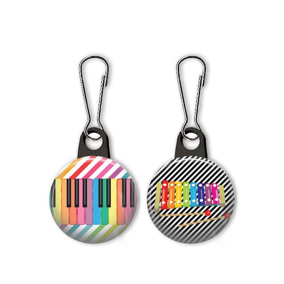 Keyboard Zipper Pull. Rainbow Piano Charm. Xylophone Zipper | Etsy
