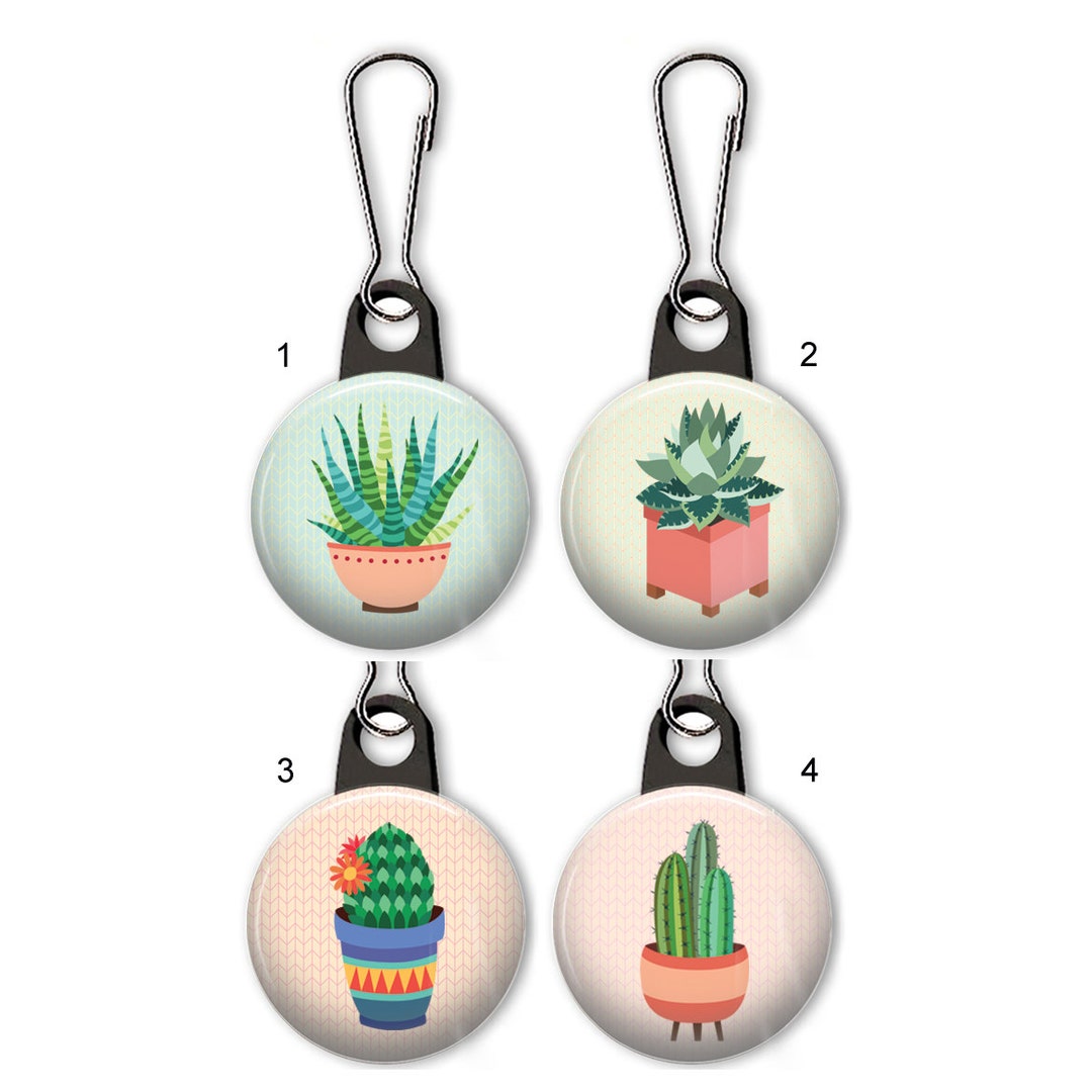 Cactus Zipper Pull. Cactus Charm. Potted Succulent Zipper Pull ...