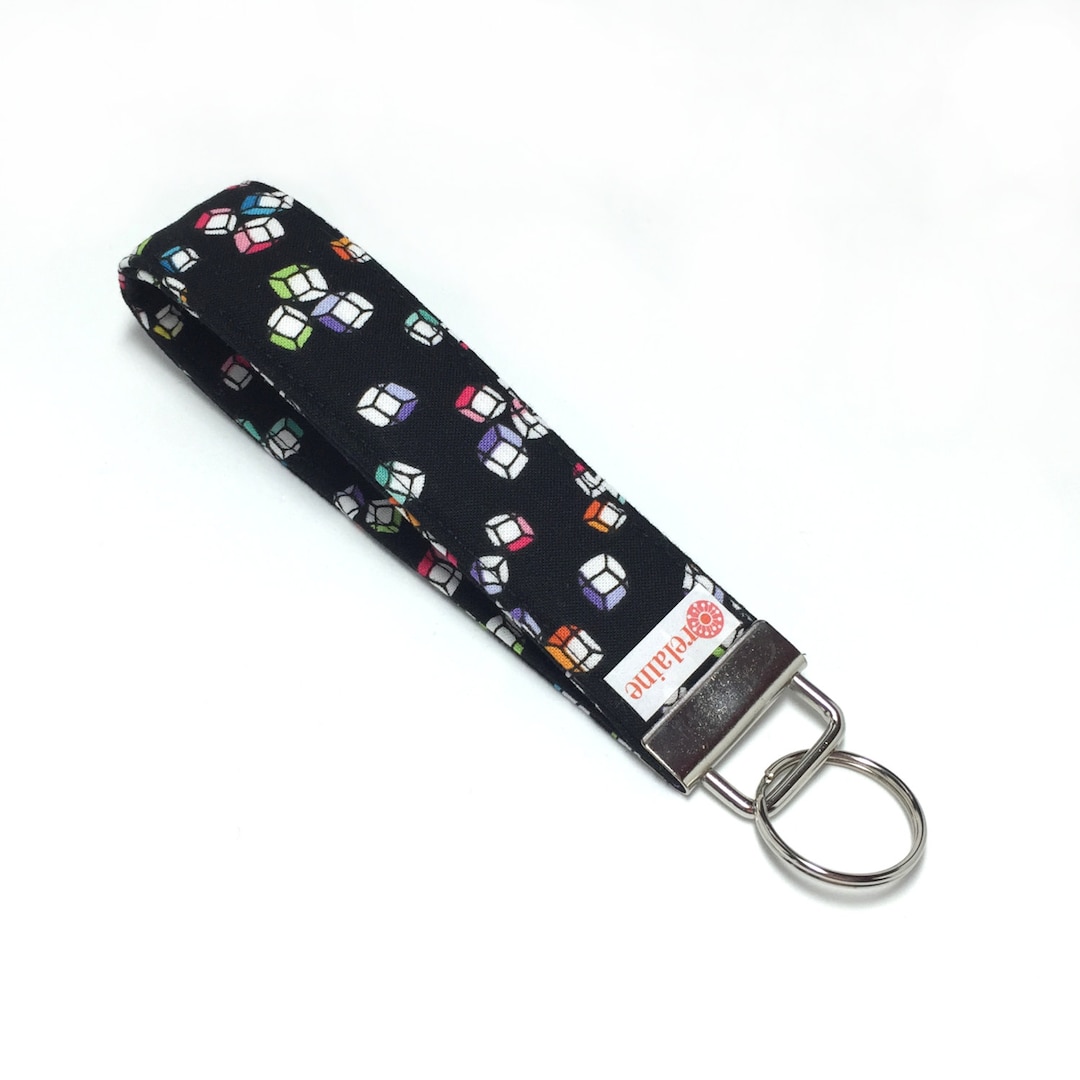 Colorful Cubes Keychain. Key Fob. Key Wristlet. Key Holder. Fabric ...