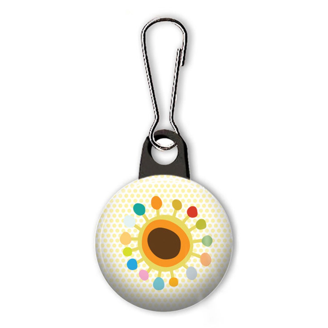 Flower Zipper Pull. Flower Garden Charm. Mod Sunburst Charm. - Etsy