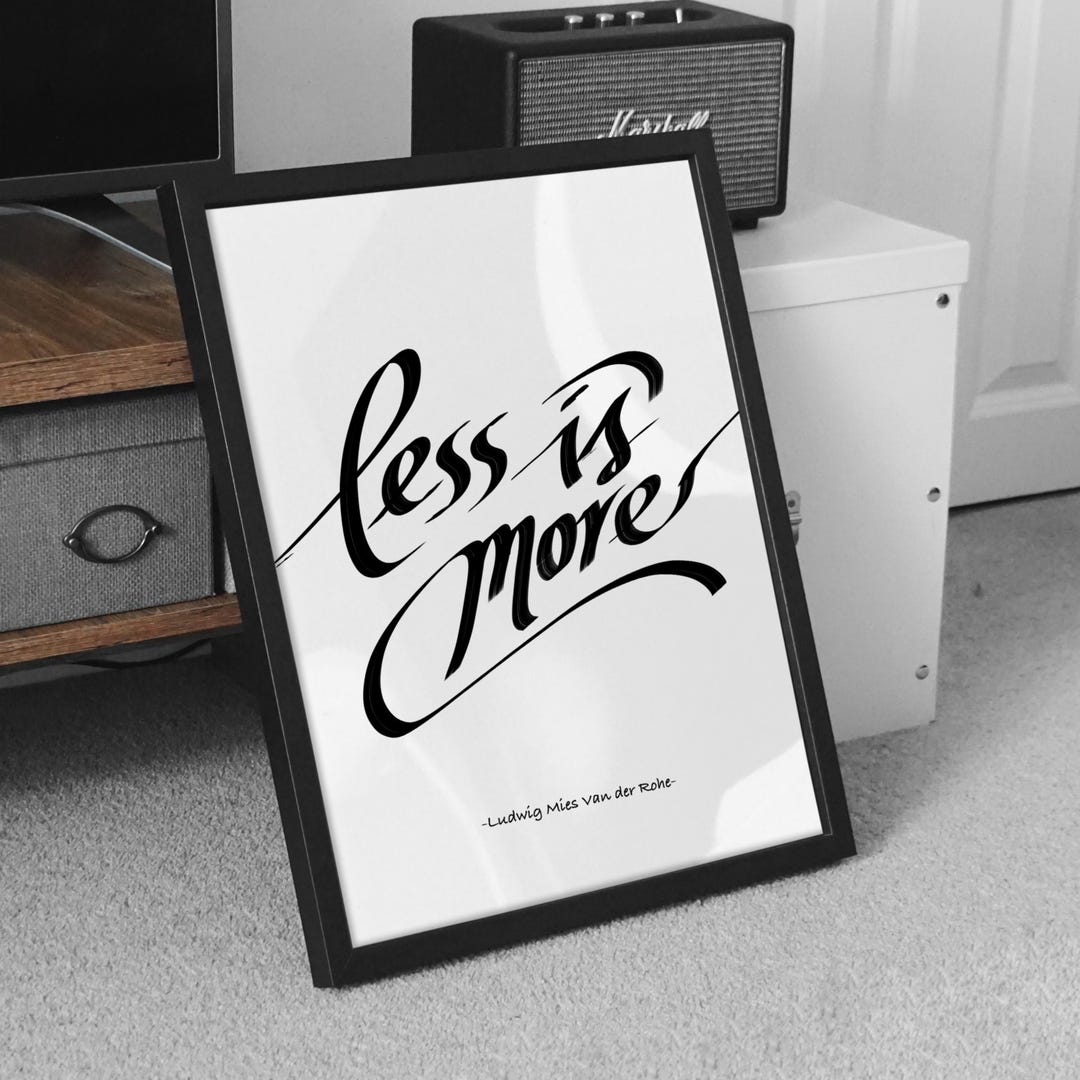 Less is More Wall Art - Minimalist Quote Poster - Ludwig Mies Van Der ...