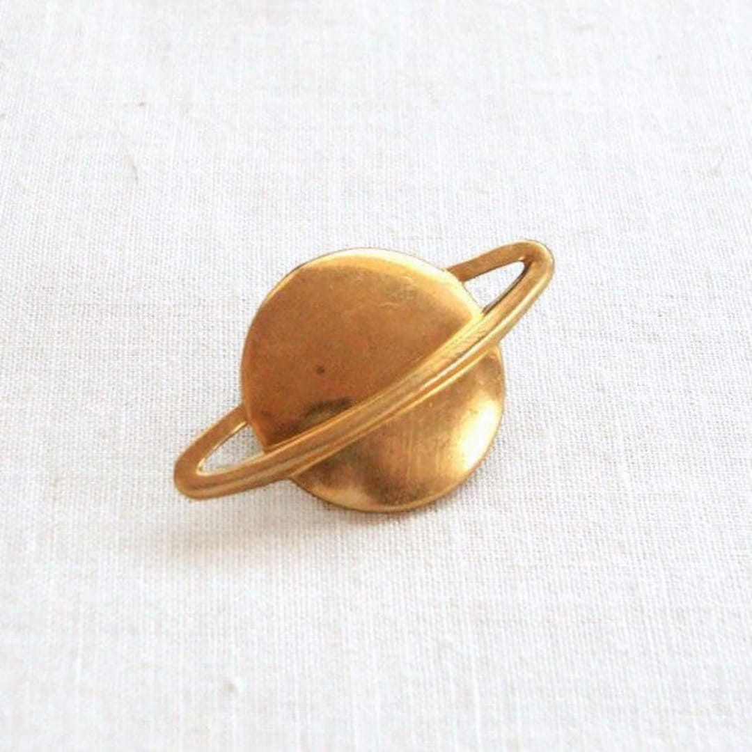 Vintage Brass Planet Saturn Pin - Planet Pin - Astronomy - Etsy