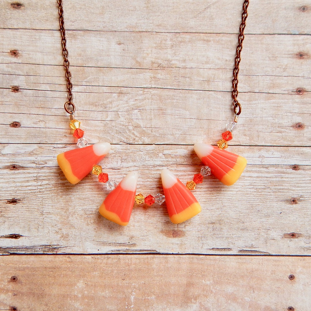 Candy Corn Necklace - Halloween Necklace - Halloween Jewelry ...