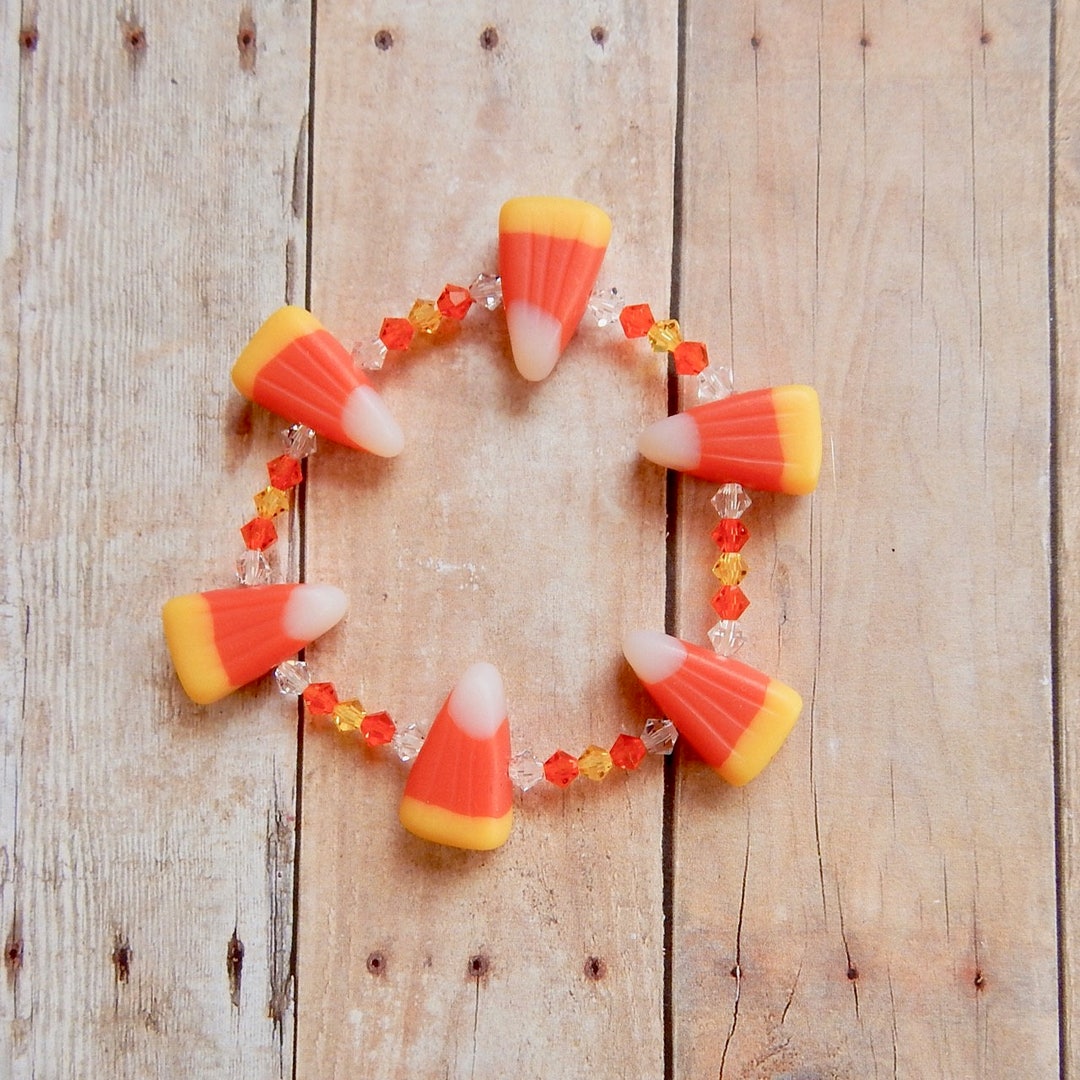 Candy Corn Bracelet - Halloween Jewelry - Etsy