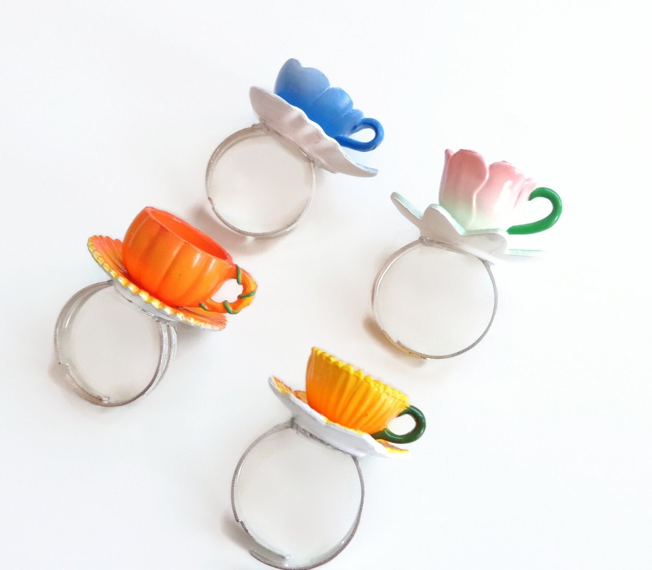 Clora Miniature Flower Teacup Ring Pumpkin Teacup - Etsy