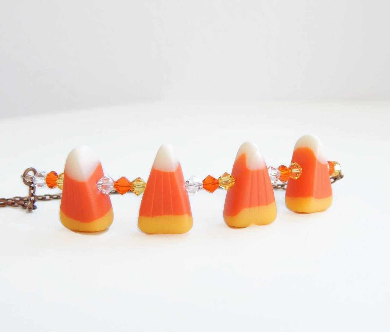 Candy Corn Necklace Halloween Necklace Halloween Jewelry Swarovski ...
