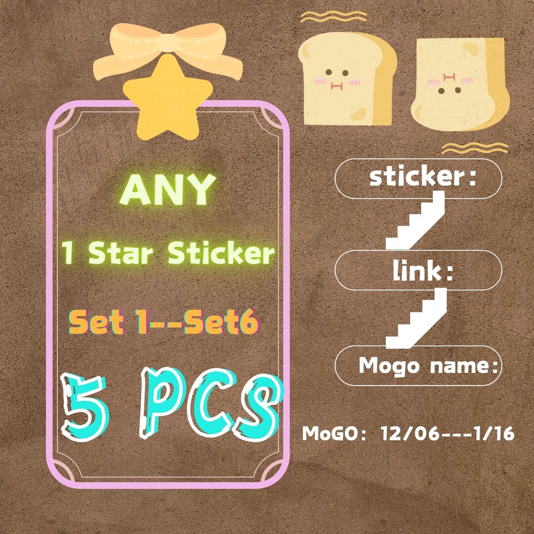Monopo Go 1 Star Sticker,mono Sticker (5PCS),1 Star Sticker Bundle ,1 ...