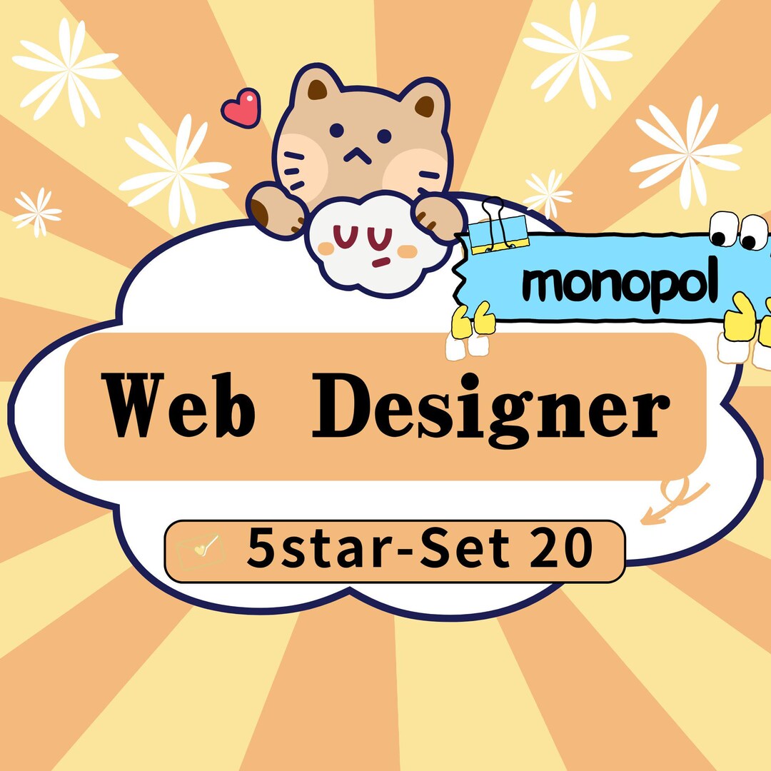 Mogo 5 Star Sticker Card set 20 Web Designer - Etsy