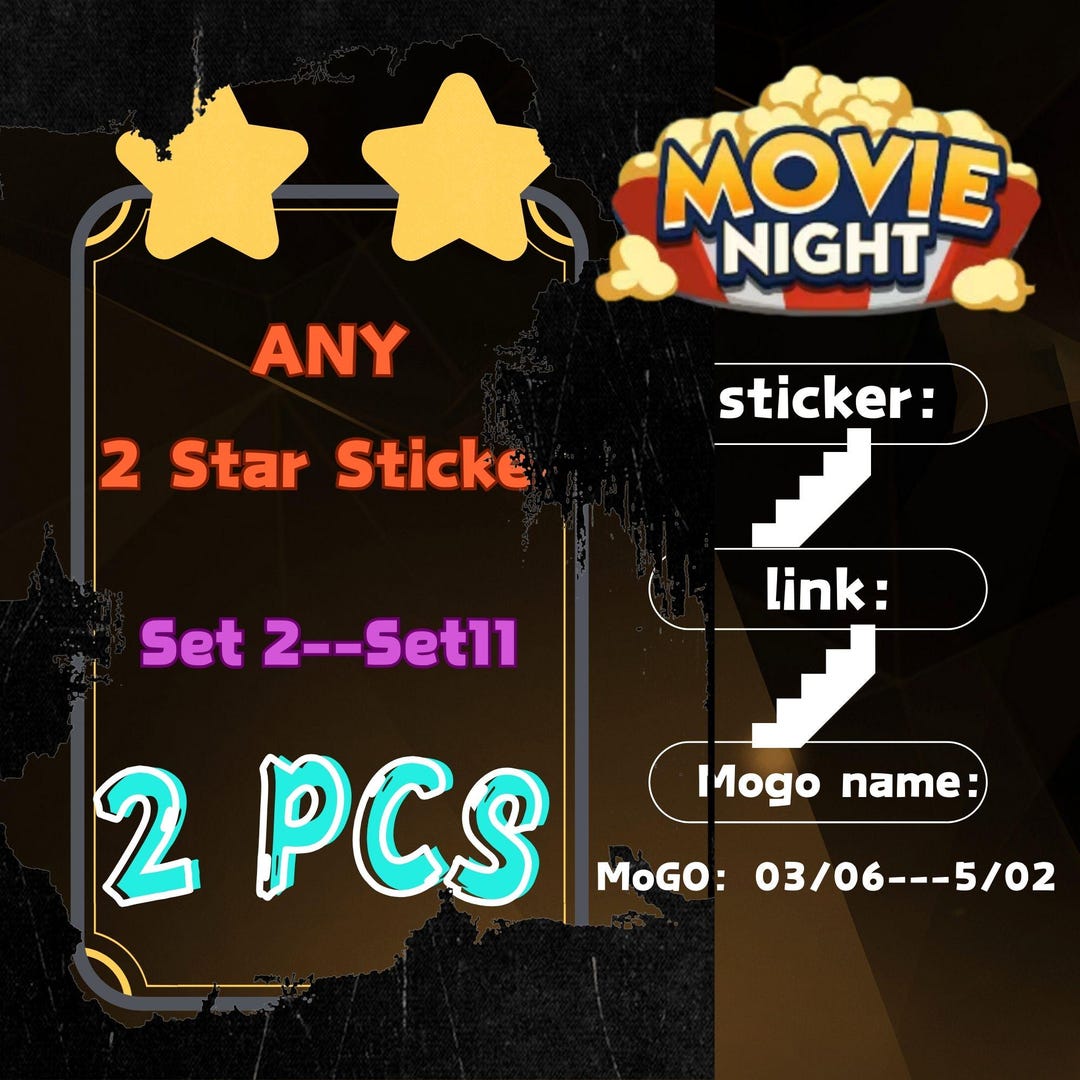 Mogo 2 Star Sticker(2pcs),monopoly 2 Star Sticker Bundle , Mono 2 Star ...
