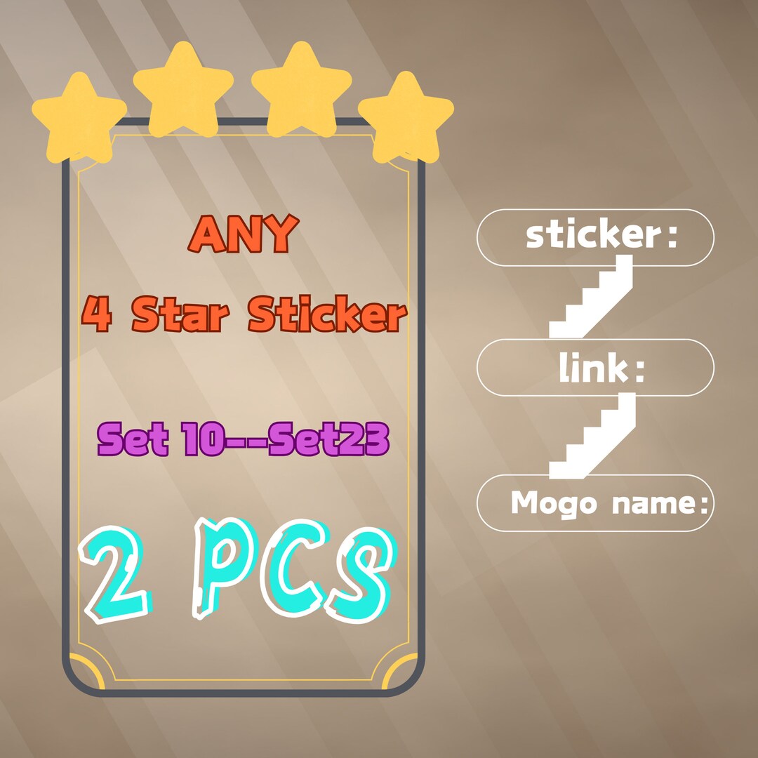2PCS Mono 4 Star Sticker,5-30 Minutes Delivery,4 Star Sticker Bundle ...