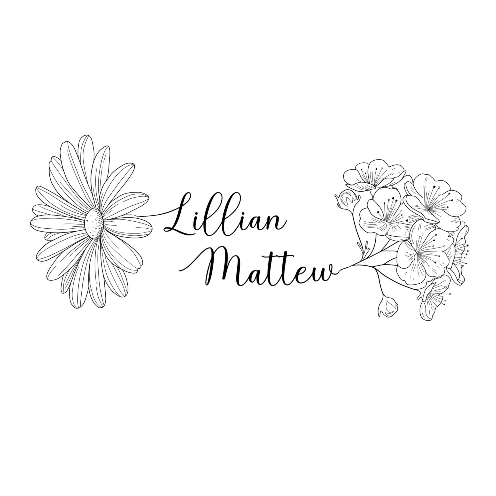 Custom Floral Name Design, Two Names Birth Month, Custom Lovers Gift ...