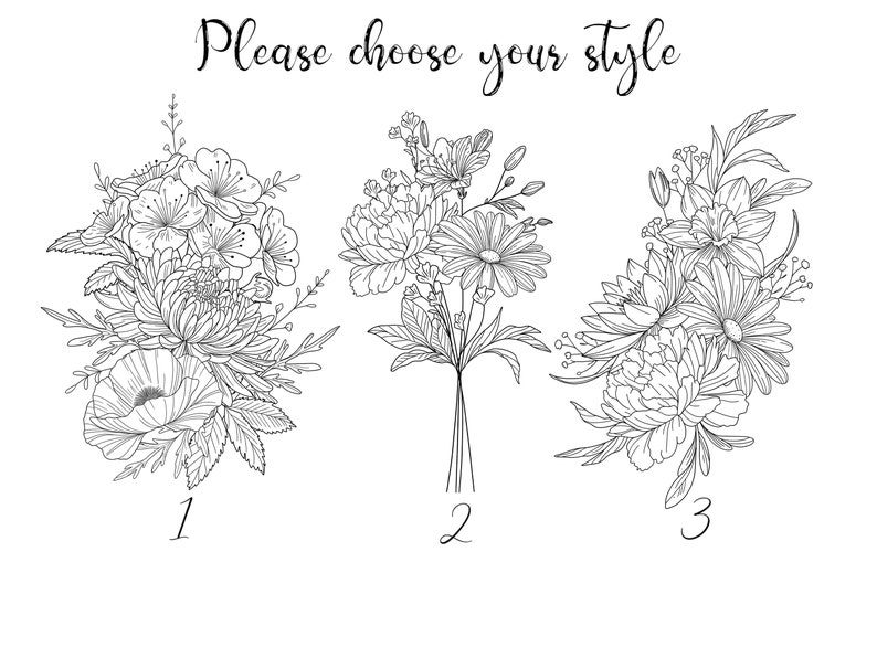 Custom Delicate Birth Flower Tattoo, Wildflower Birth Month Tattoo ...