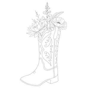 Custom Birth Flower Cowgirl Boot, Custom Flower Western Tattoo, Floral ...