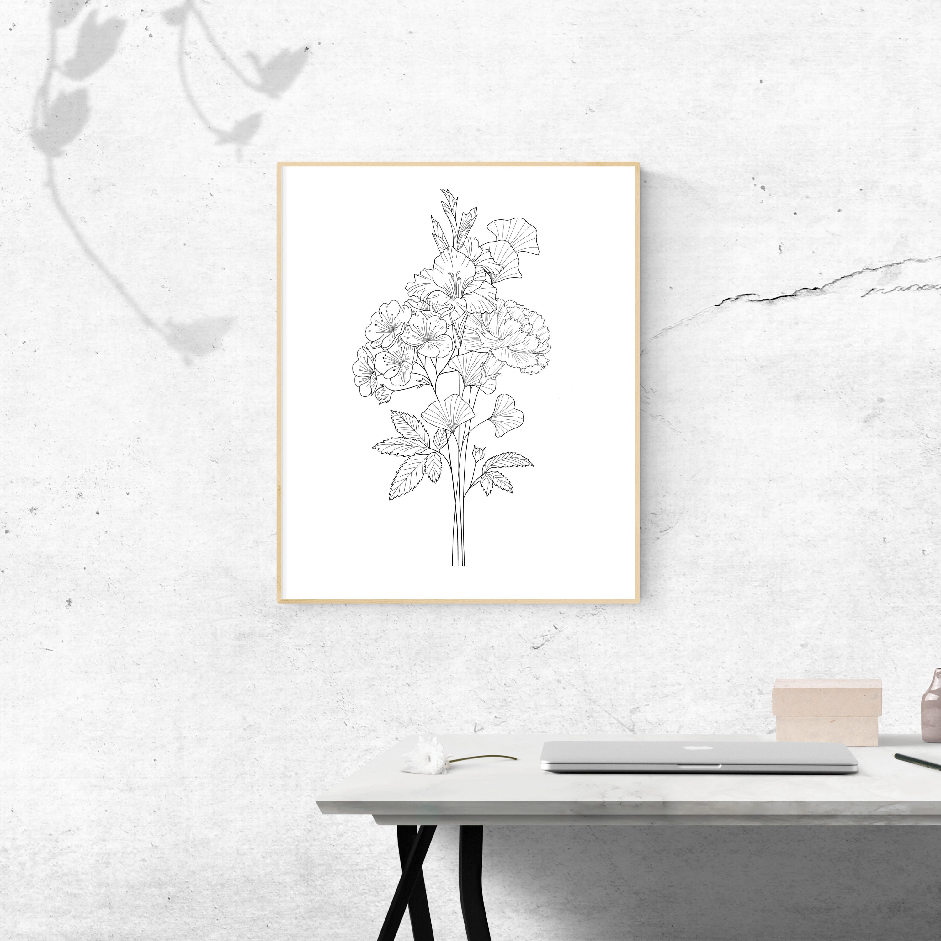 Custom Delicate Birth Flower Tattoo, Wildflower Birth Month Tattoo ...