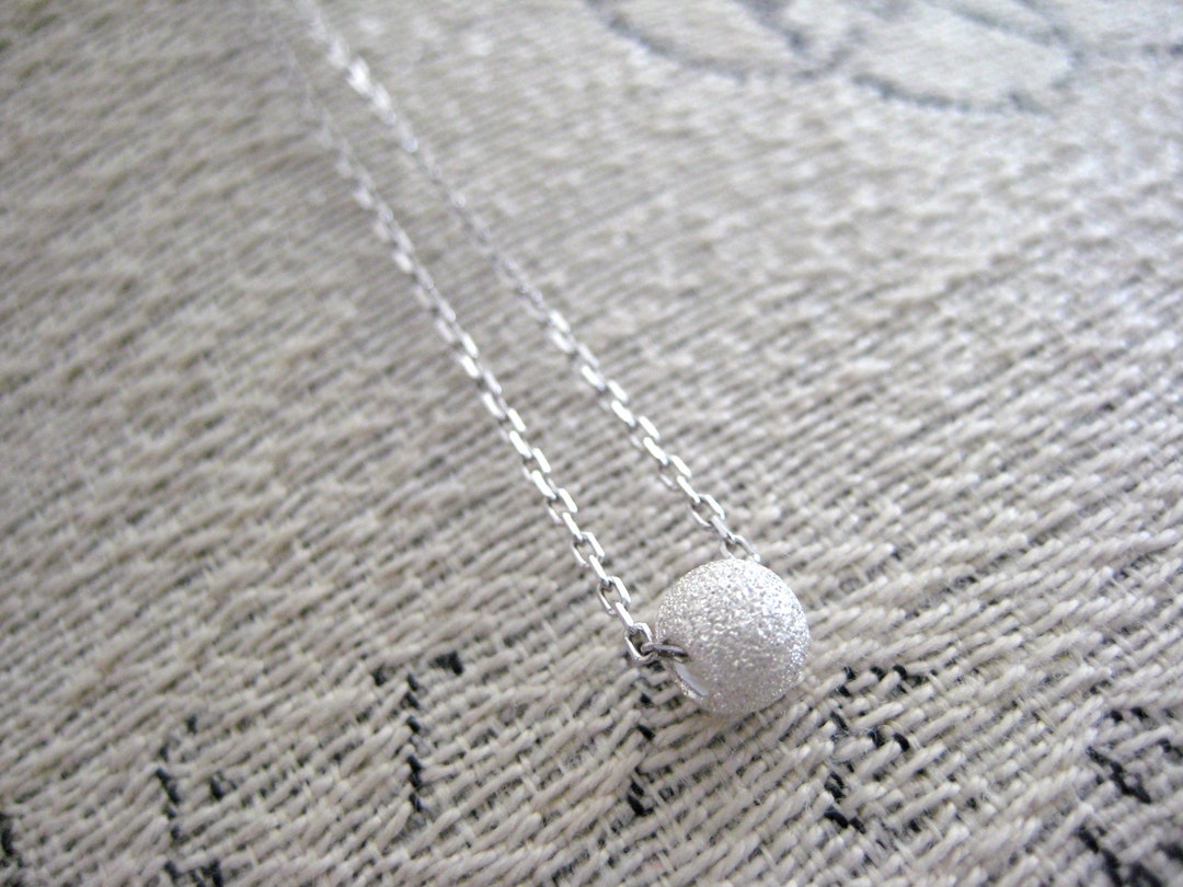 Sparkle Bead Necklace- Sterling Silver Bead, Stardust Bead Necklace ...